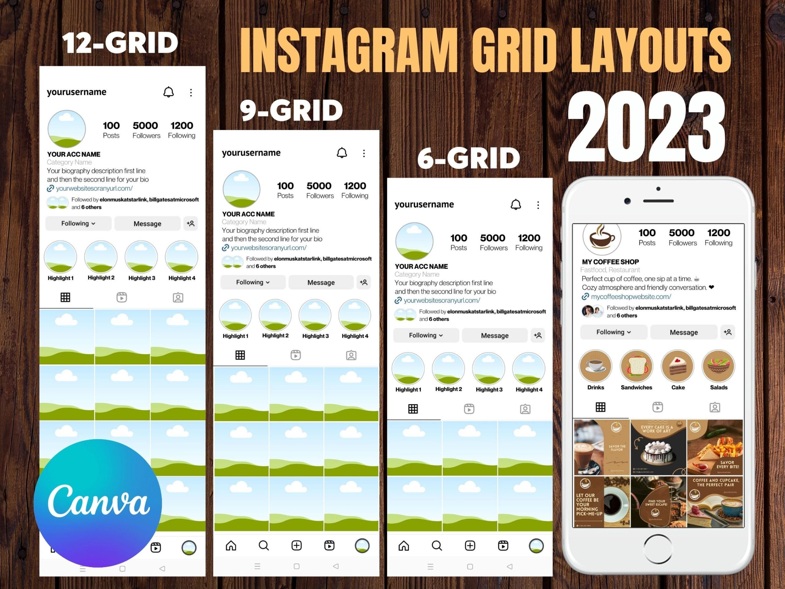 Post Template Mockup | Ig Profile Mockup | Instagram Layout Grid ...