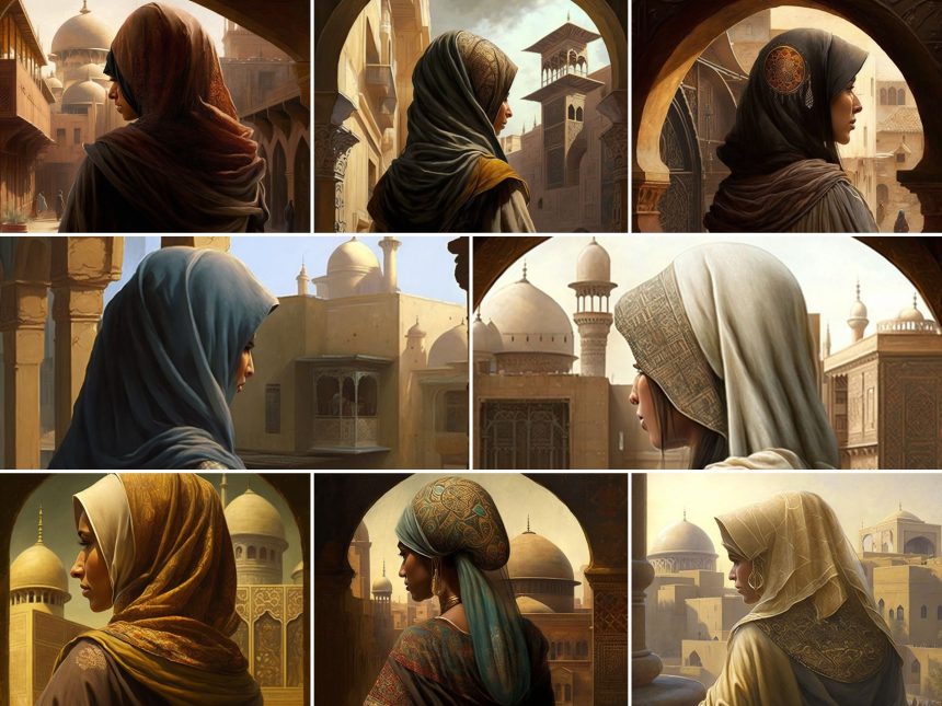 AI Generated Images of Muslim Women from Ancient Islamic Era